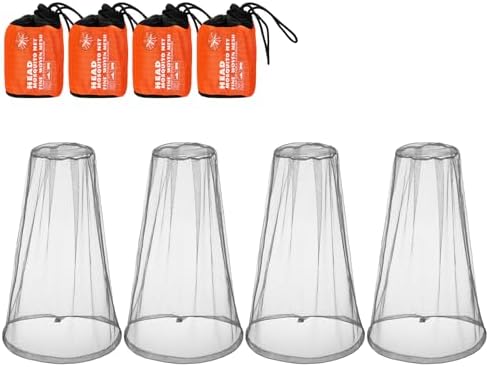 4 Pack Premium Mosquito Head Net Mesh Hat Face Netting Lightweight ...