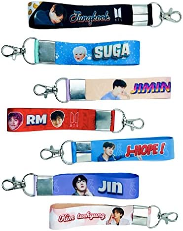 Since 7 Store BTS Set of 7 Keychains of All Members of BTS SUGA RM V Jungkook JHOPE Jimin JIN ...