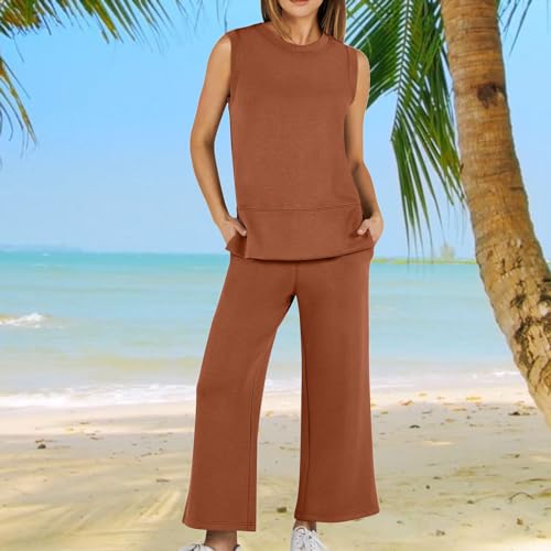 SMIDOW Women's 2024 Summer Trendy 2-Piece Matching Lounge Sets
