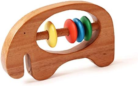 Buy Shumee Wooden Eco Friendly Elephant Rattle Toy (0+ Years ...