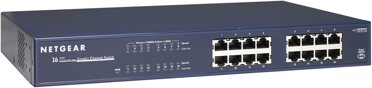 NETGEAR JGS516 16 Port Gigabit Ethernet Unmanaged Network Switch ...