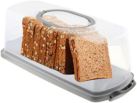 Amazon.com: 2 Pack Plastic Rectangular Loaf Cake Storage Container ...