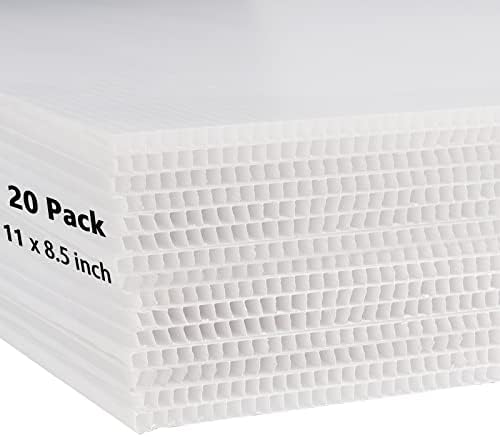 MOUYAT 20 Pack 11 x 8.5 Inch Corrugated Plastic Sheet, 4mm Thick ...