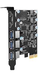 Amazon.com: Sinefine USB PCIe Card Power Delivery 4 USB Type-C Ports ...