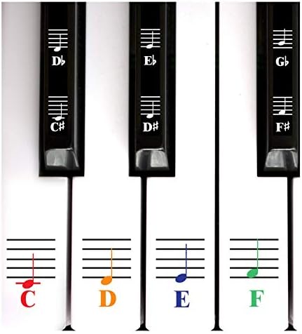 Amazon.com - QMG Color Piano and Keyboard Music Note Full Set Stickers ...