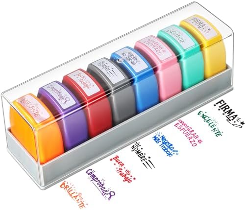 Amazon.com : Chivertion 8 Pcs Teacher Stamps for Classroom Rectangle ...