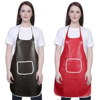 Buy YAZLYN COLLECTION Rexine Waterproof Kitchen Apron Multi color With ...