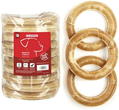 HOWLERS Pack of 5 Natural 15cm Dog Chews Rawhide Pressed Rings ...