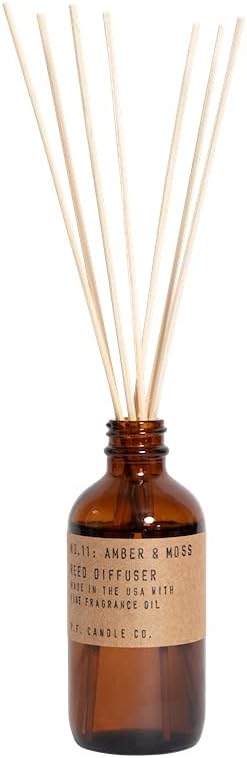 Amazon.com: P.F. Candle Co. Amber & Moss Classic Scented Rattan Reed ...