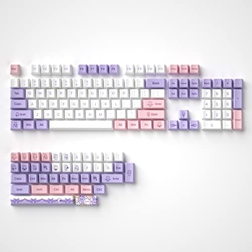 Amazon.com: YUNZII Lavender Rabbit Dye Sub PBT Keycaps,140 Full Keys ...