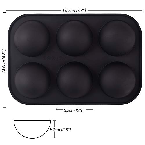 Snapklik.com : Newk 6 Holes Semi Sphere Silicone Mold, 6 Packs 6-Cavity ...