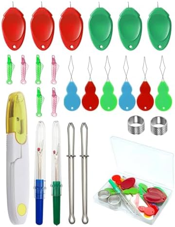 KASESSS 3 Pcs 2 in 1 Needle Threaders and Seam Ripper, Manual Needle ...