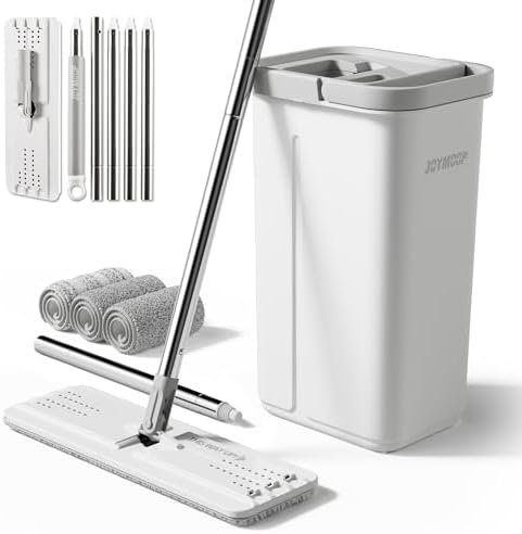 Amazon.com: JOYMOOP Mop and Bucket with Wringer Set with 61" Mop Handle ...