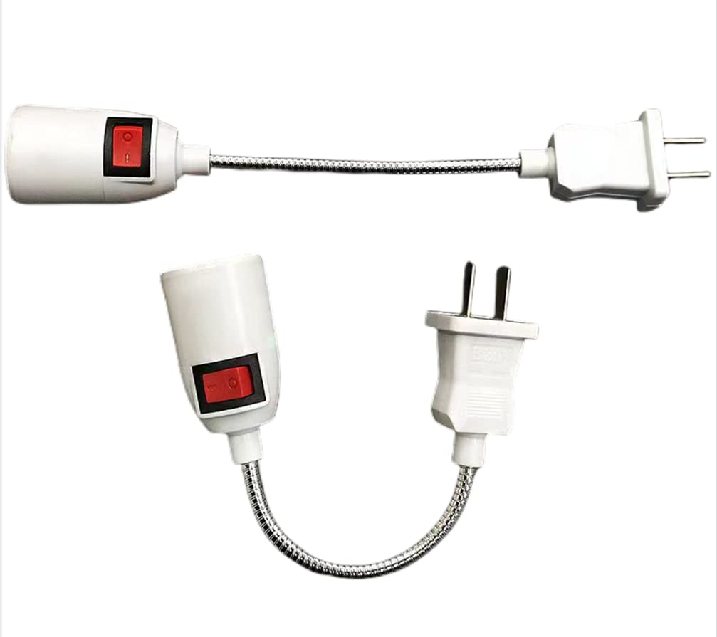 （2-Pack)E27/E26 Light Socket Adapter, Light Lamp Base with On/Off ...