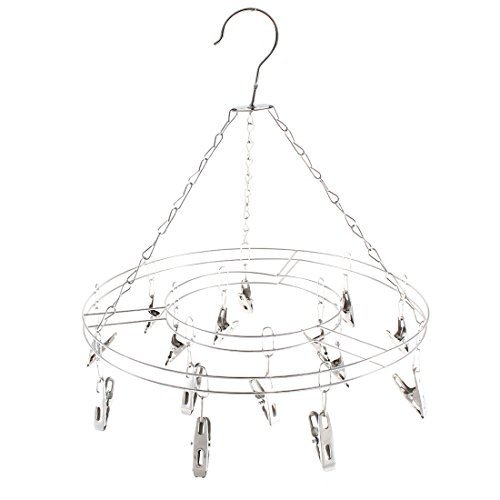 Alcoa PrimeRound Metal Frame Spring Loaded Pegs Clothes Hanger ...