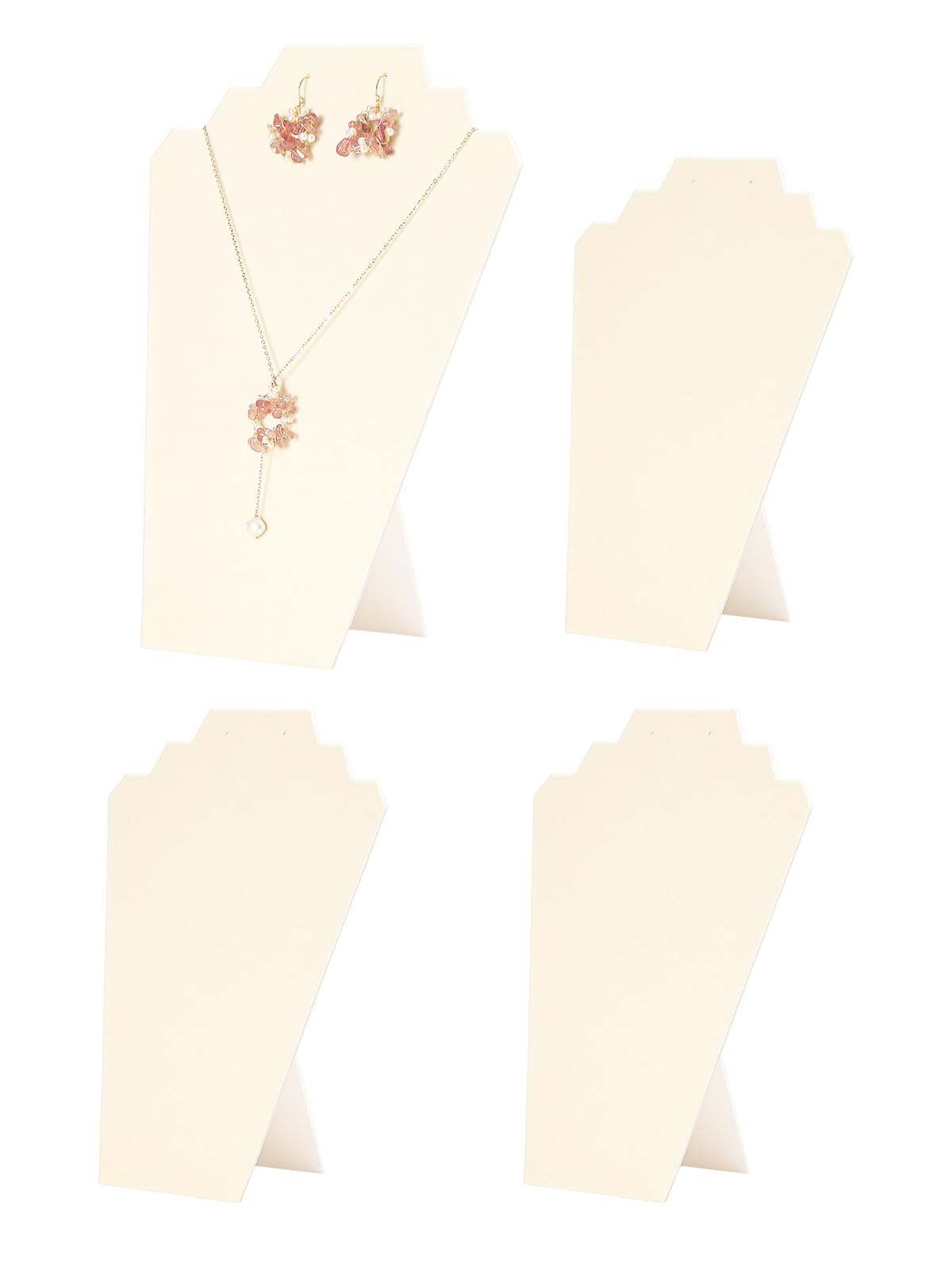 Amazon.com: Coward 4Pcs/Set Beige Necklace Earring Jewelry Set Display ...