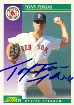 Tony Fossas autographed Baseball Card (Boston Red Sox) 1992 Score #389 ...