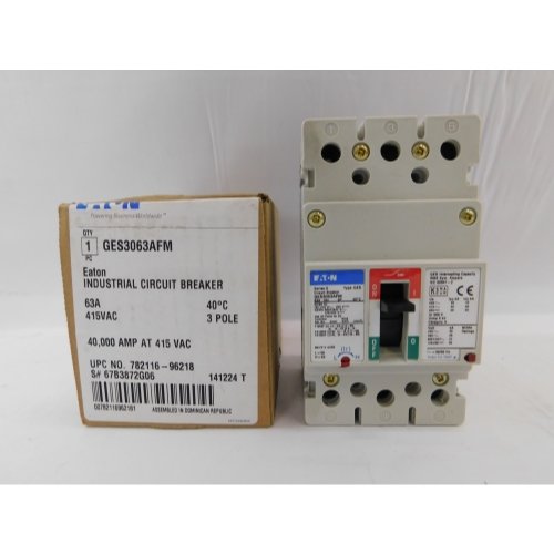 Eaton GES3063AFM MCCB Type GES 3 Pole 63 Amp 415VAC: Amazon.com: Tools ...