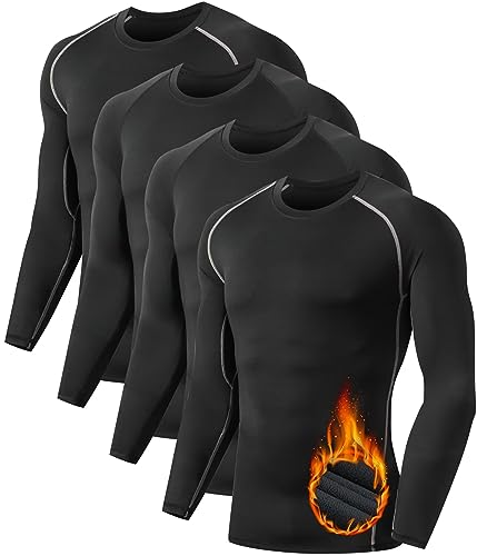 Snapklik.com : 4 Pack Mens Thermal Compression Shirt Long Sleeve ...
