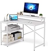 Amazon.com: Tribesigns Rotating Computer Desk with 5 Shelves Bookshelf ...