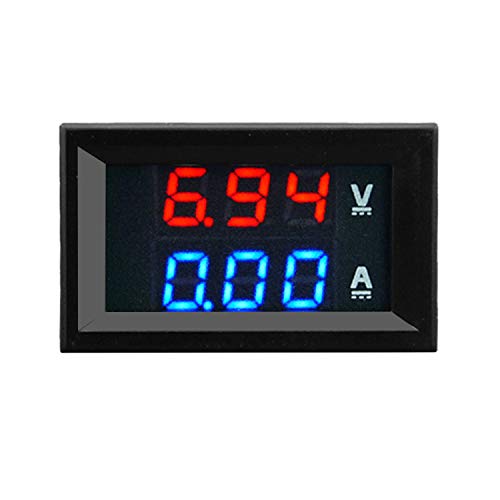 Cnotryipsh 100V 10A DC Voltímetro Digital Amperímetro Azul + Rojo Pantalla de Doble Color Led ...