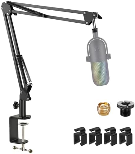 Rigych Adjustable Mic Boom Arm, Mic Stand Compatible with Razer Seiren ...