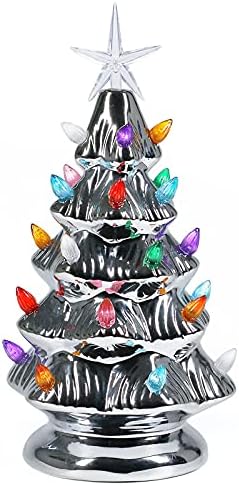 Amazon.com: Christmas is Forever Lighted Tabletop Ceramic Tree, 16 Inch ...