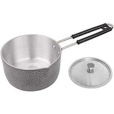 Buy Bartan Star Aluminium Saucepan,Tea pan (with Lid 1000ml - Black ...