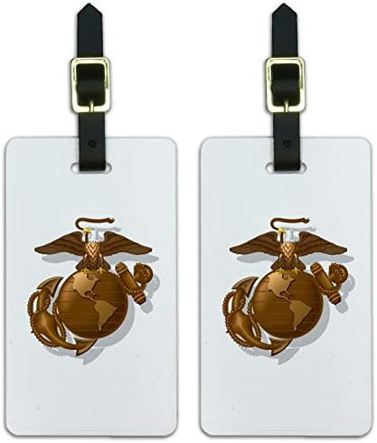 Amazon.com: Marines USMC Golden Logo Licensed Luggage ID Tags Cards Set ...