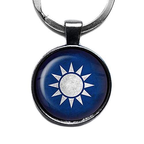 Amazon.com: Taiwan Taiwanese Flag Silver Keychain Keyring : Automotive