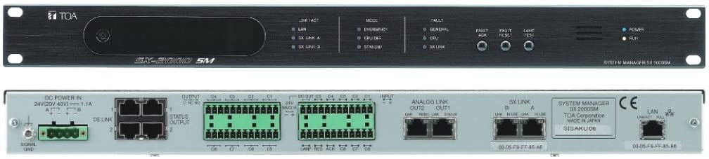 Buy TOA SX-2000SM System Manager; Audio Signal Routing and Priority ...