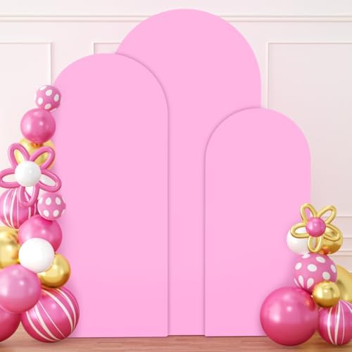 Amazon.com: PATYDEST Wedding Arch Cover Pink Arch Backdrop Covers Set ...