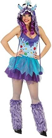 Amazon.com: Ladies Blue Monster Halloween Rave Festival Fancy Dress ...