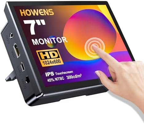 Amazon.com: HOWENS 7" Portable Touchscreen Monitor 1024 * 600P FHD IPS ...