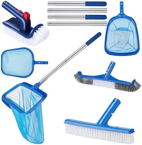 Amazon.com : Swimming Pool Cleaning Kit - Pool Aluminum Frame Skimmer ...