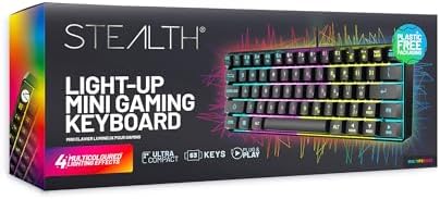STEALTH Light Up Ultra Compact Mini Gaming Keyboard - Black, with ...