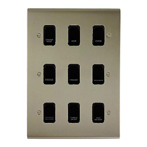 Stainless Steel Customised Kitchen Grid Switch Panel with Black ...
