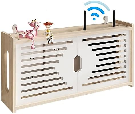 PPGE HOME WiFi Router Wall Storage Box, Cable Shelf, Floating TV Wall ...