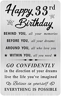 Amazon.com : MOQIYXL Happy 33rd Birthday Card for Men Women, Small ...