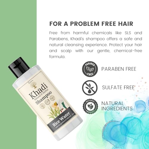 Khadi Rice Water & Chia Seed Natural Shampoo | Damage Repair ...