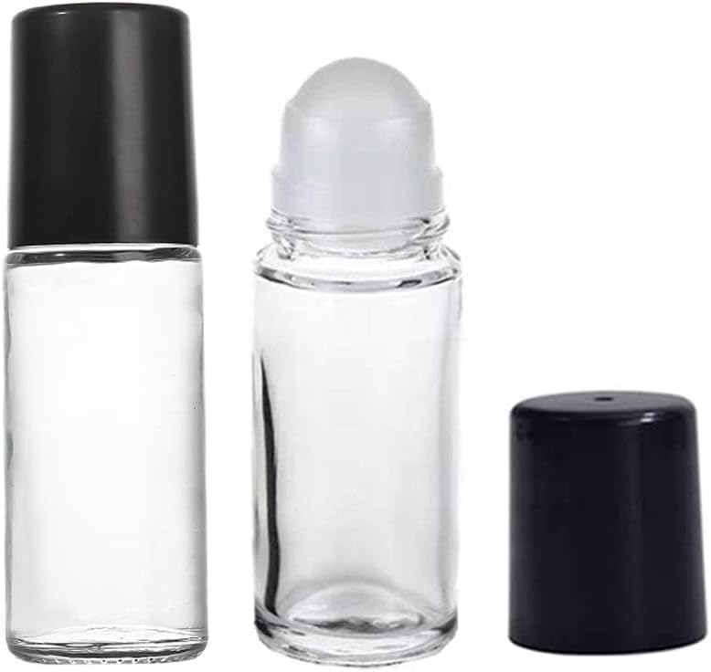 Amazon.com: 2Pcs 30ml/1oz Clear Glass Deodorant Roller Bottle with ...