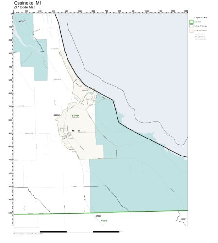 ZIP Code Wall Map of Ossineke, MI ZIP Code Map Laminated: Amazon.com ...