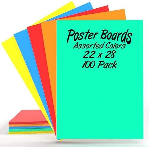 Amazon.com : Poster Board, Poster Paper 22x28, Colored Poster Board ...