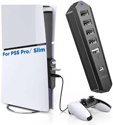 Amazon.com: TNP 5 Port USB Hub for PS4 Slim Edition - USB 3.0/2.0 High ...