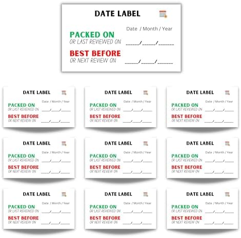 Sidhways® Pack of 200 Date Labels ①Easy-to-Use Stickers ②Tearproof ③ ...