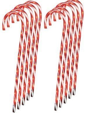Jingle Time Lighted Candy Cane Pathway Markers (28") -Set of 12 (4-3 ...