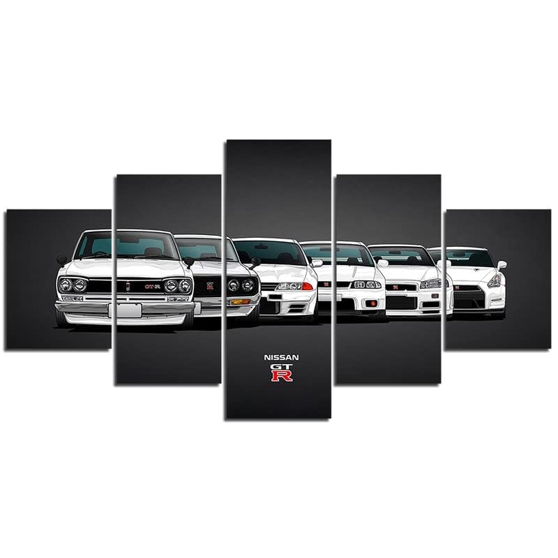 Amazon.com: GTR Car Poster 5 Piece Sports Car Canvas Wall Art for Men ...