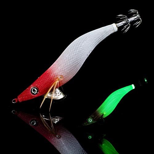 RUI Squid JIG Classic RED Head Glow Size 3.5 EGI Fishing Lure : Amazon ...
