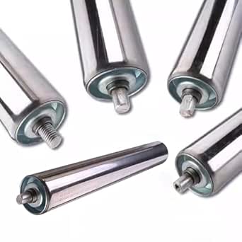38MM/1.5 In Dia Steel Conveyor Rollers Set Of 5, Industrial Factory Woodworking Factory ...