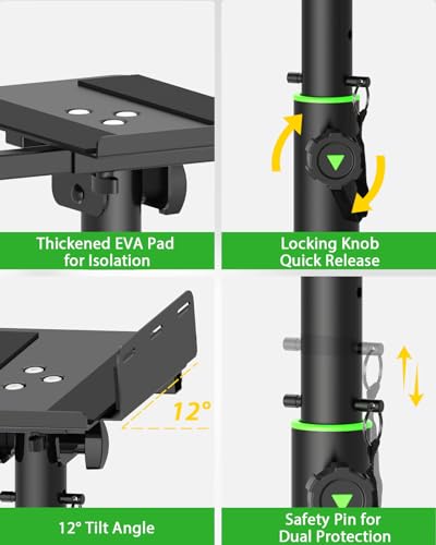Snapklik.com : Set Of 2 Dual Side Clamping Studio Monitor Stands Desk ...